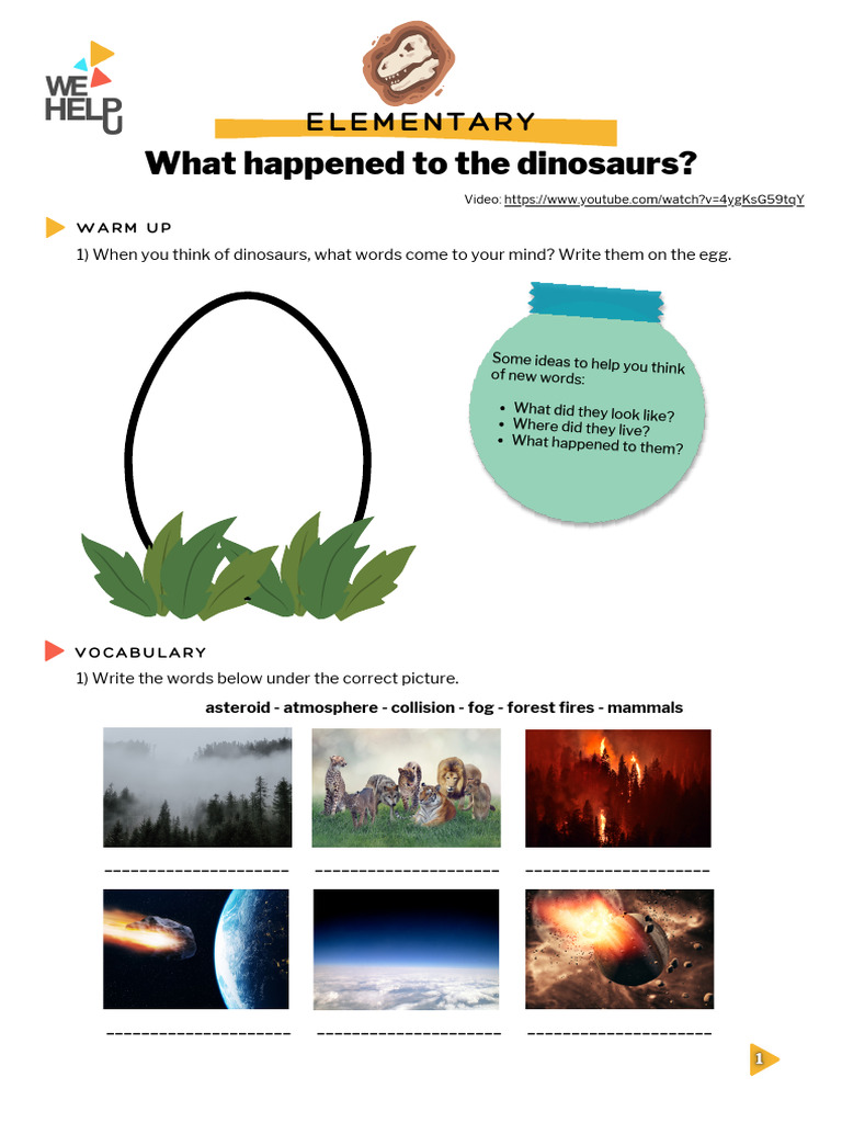 Elementary - What Happened To The Dinosaurs | PDF | Dinosaurs | Grammar