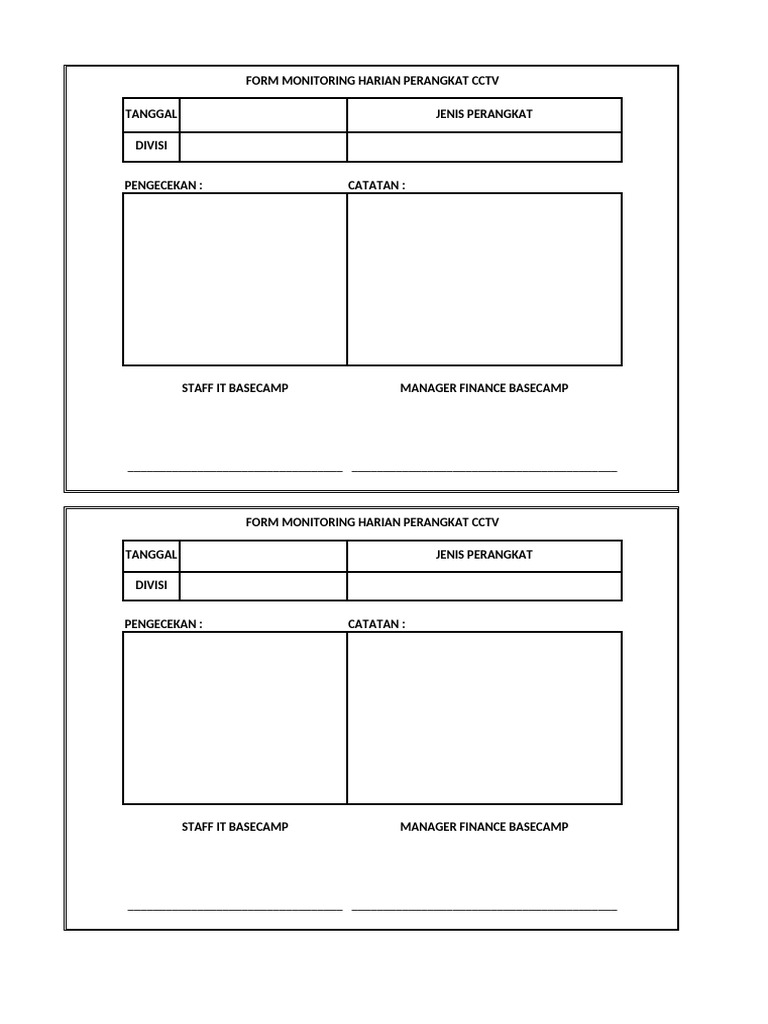 CCTV Monitoring Checklist | PDF