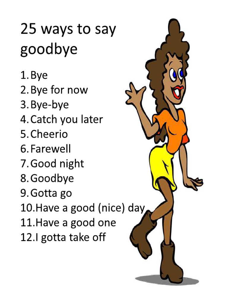 25 Ways To Say Goodbye | PDF