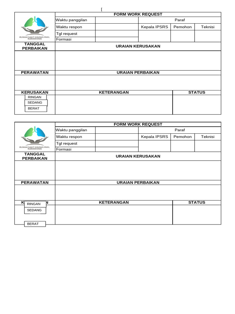 Formulir Work Request | PDF