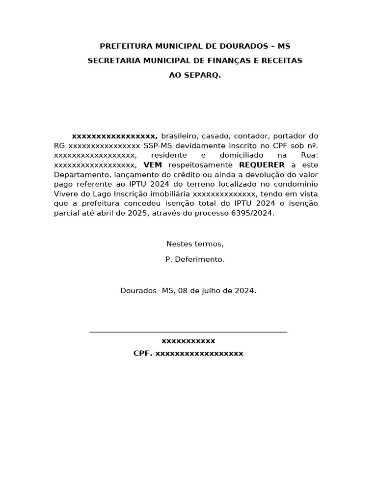 Modelo Requerimento PDF | PDF