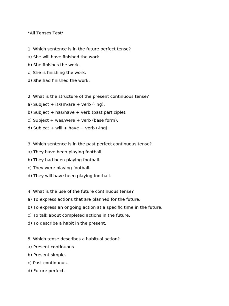 Tenses Easy Notes | PDF