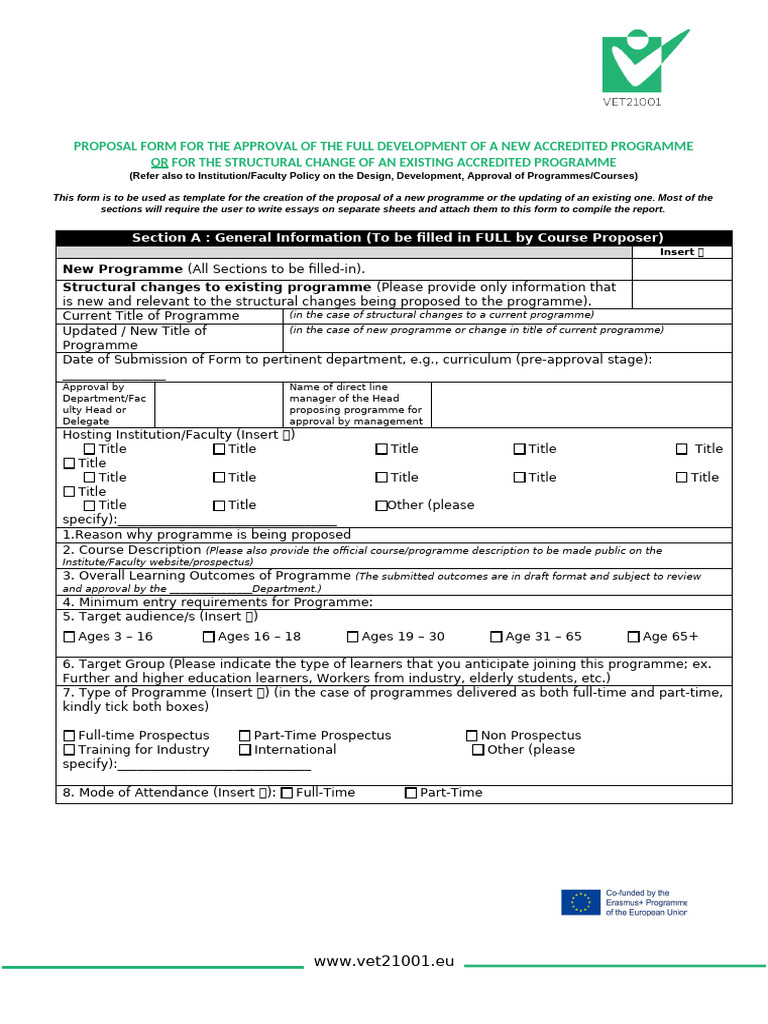 Programme Proposal Approval Form | PDF | Feasibility Study