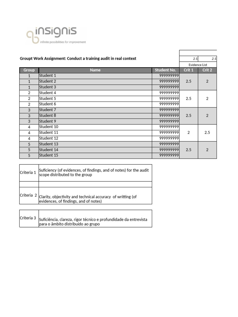 Template for Grading and Feedback Use Case Insignis | PDF