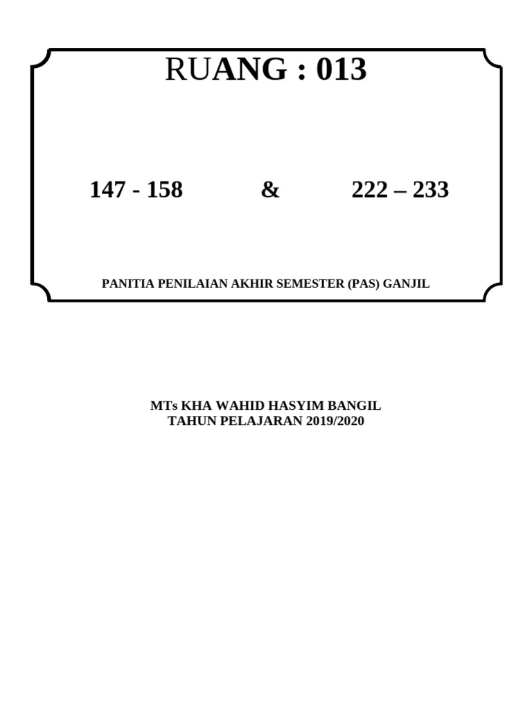 No Ruang | PDF