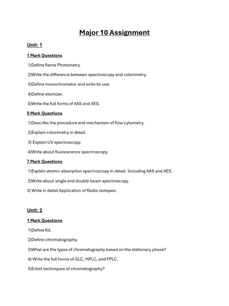 Major 10 Assignment | PDF