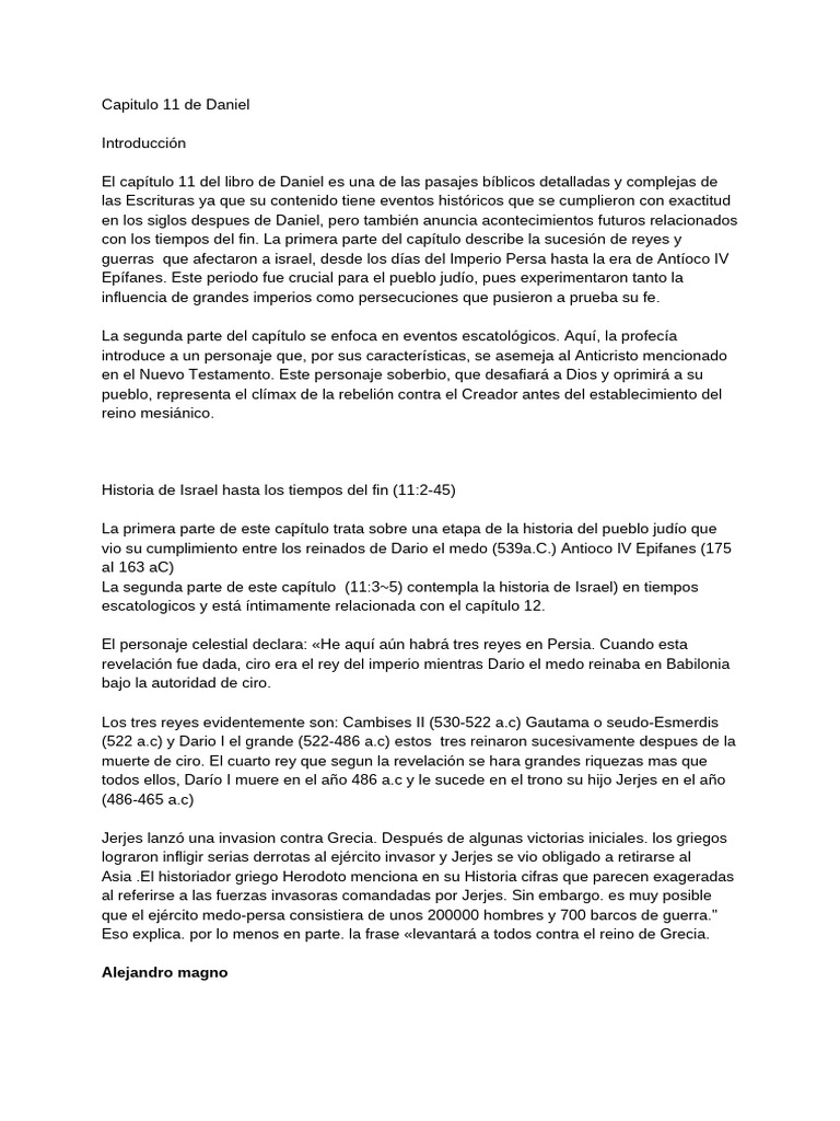 Capitulo 11 de Daniel - 1 | PDF | Daniel (figura bíblica) | Alejandro el Grande