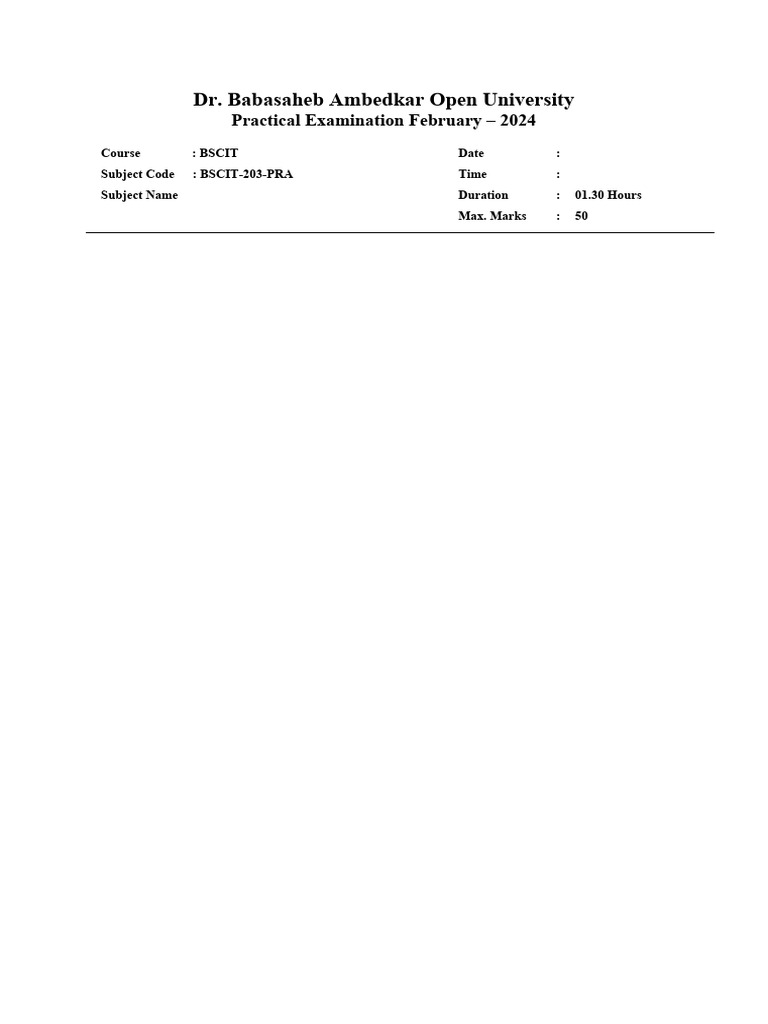 BSCIT Data Structures Exam February 2024 | PDF