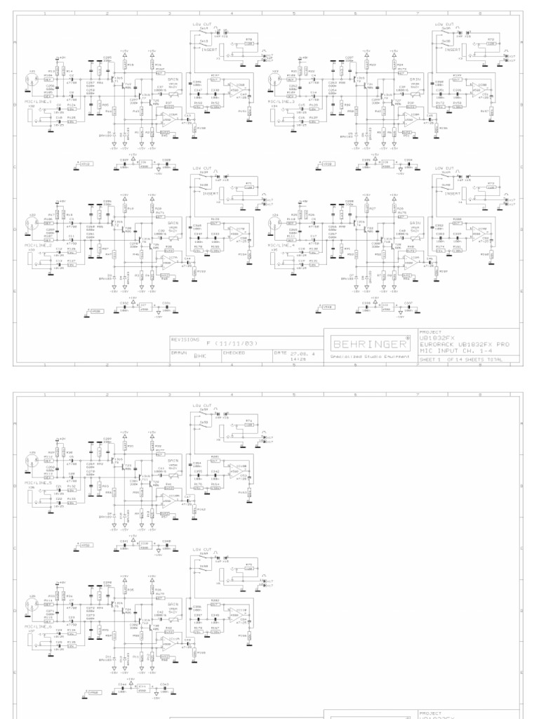 Behringer UB 1832FX Revf Schematics | PDF