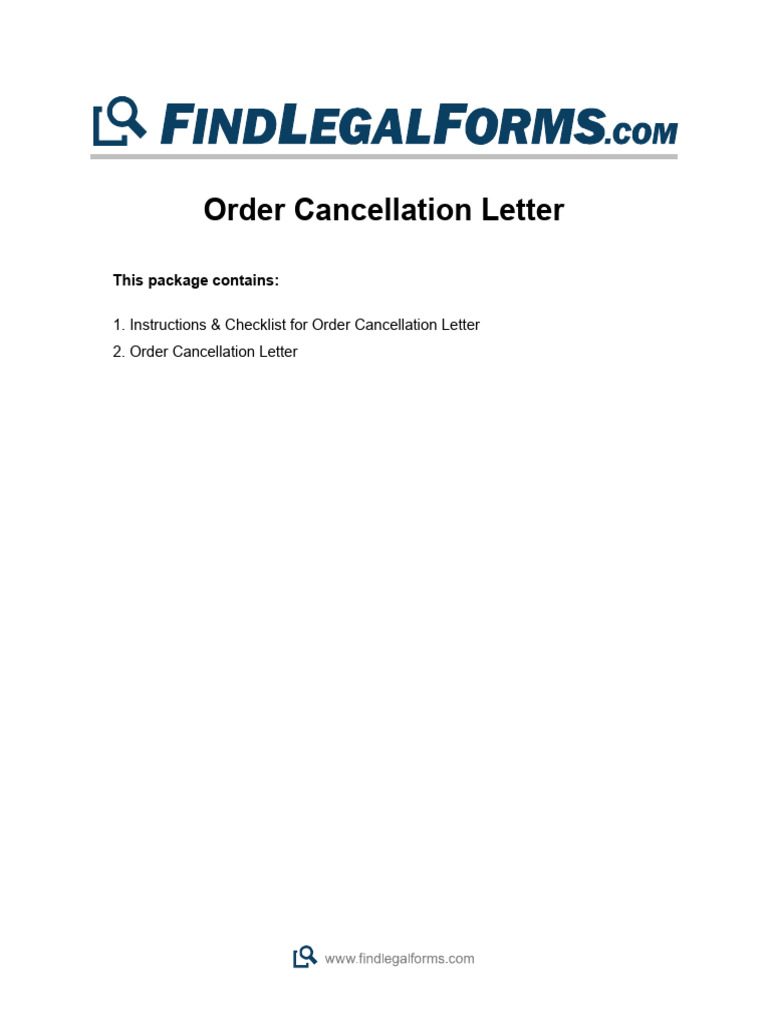 Order Cancellation Letter Template | PDF