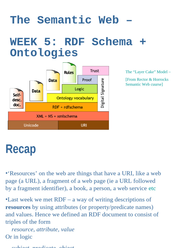 Semantic Web Lecture 5 | PDF | Resource Description Framework | Semantic Web