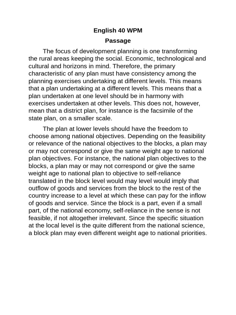English 40 WPM | PDF