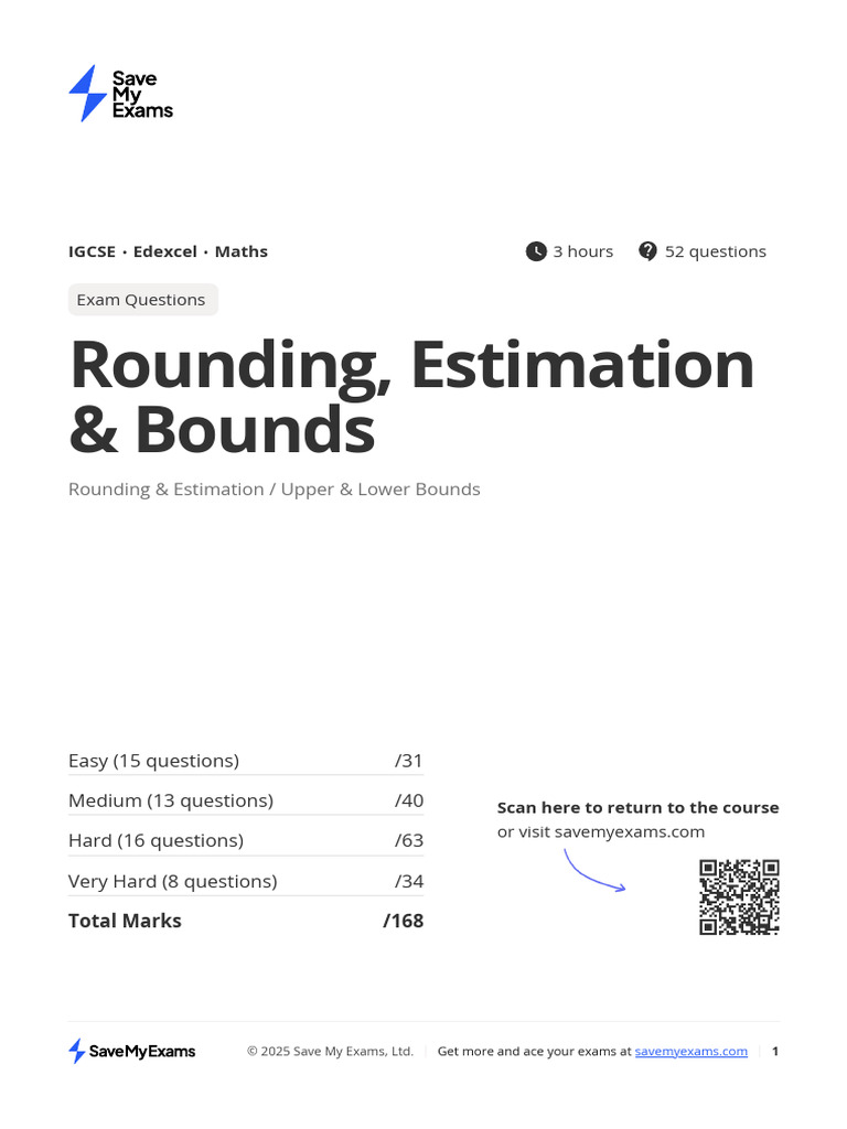 IGCSE Maths Exam: Rounding & Estimation | PDF | Mathematics