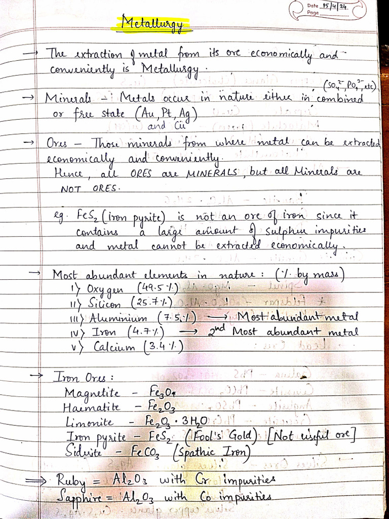 Metalurgy Notes | PDF