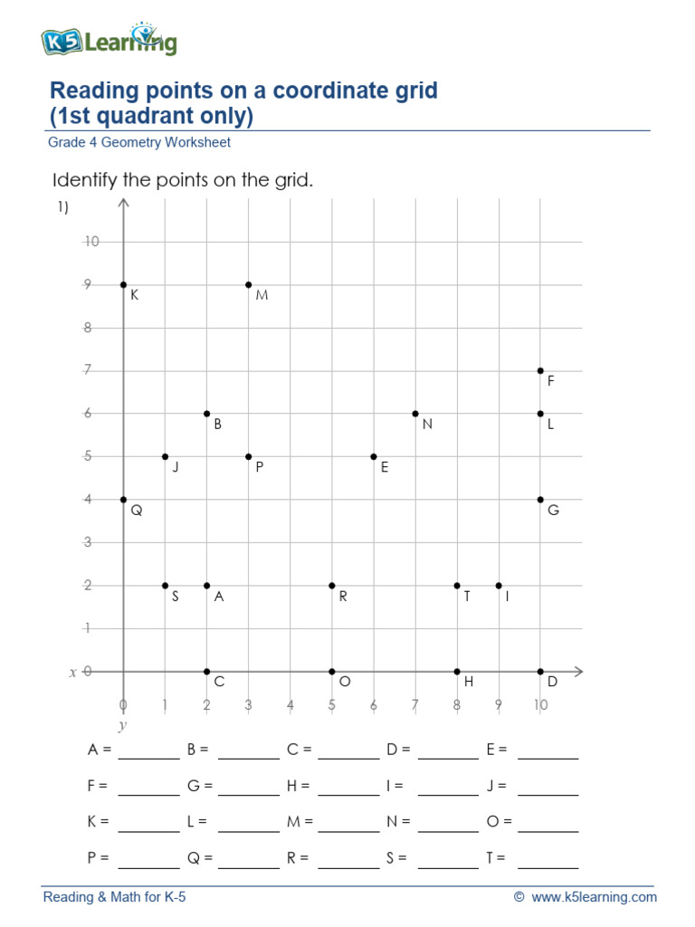 Grade 4 Geometry Reading Coordinate Grid 1q A | PDF | Mathematics