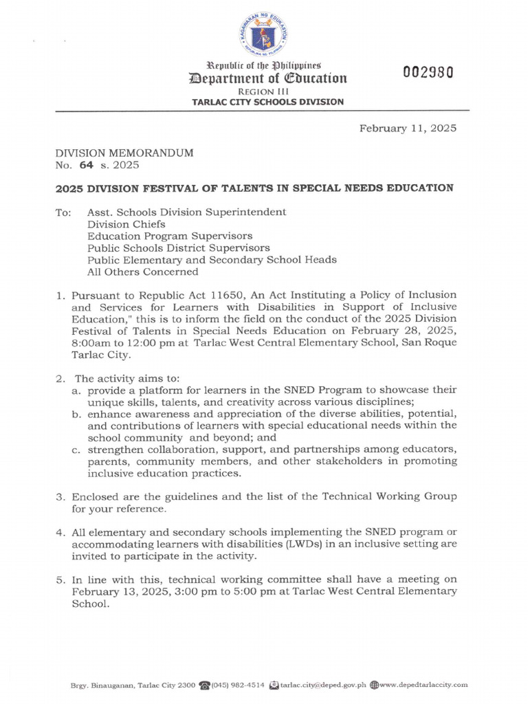 Division Memo No. 064, S. 2025 - 2025 DFOT-SNED | PDF | Human Communication | Intelligence