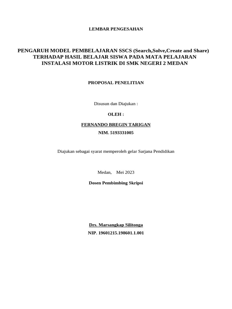 LEMBAR PERSETUJUAN sempro | PDF
