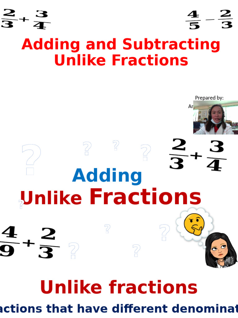 Adding & Subtracting Unlike Fractions | PDF