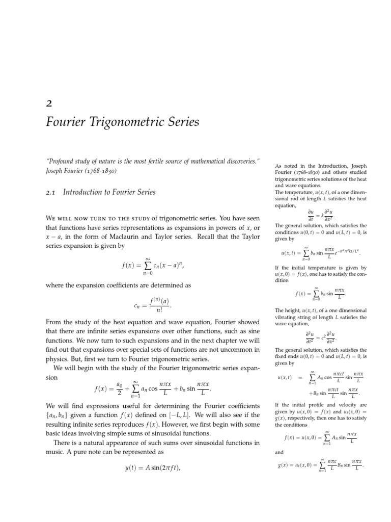 Fourier Trigonometric Series | PDF | Fourier Series | Trigonometric Functions