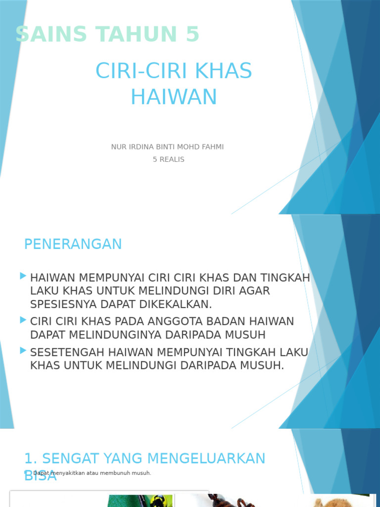 Ciri-Ciri Khas Dan Tingkah Laku Khas Haiwan | PDF