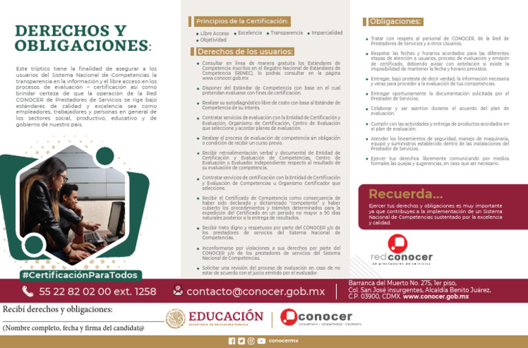 Tríptico Derechos y Obligaciones | PDF