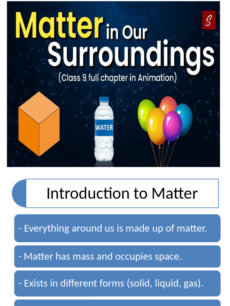 Class 9 Science Chapter 1 PPT Done | PDF | Evaporation | Plasma (Physics)