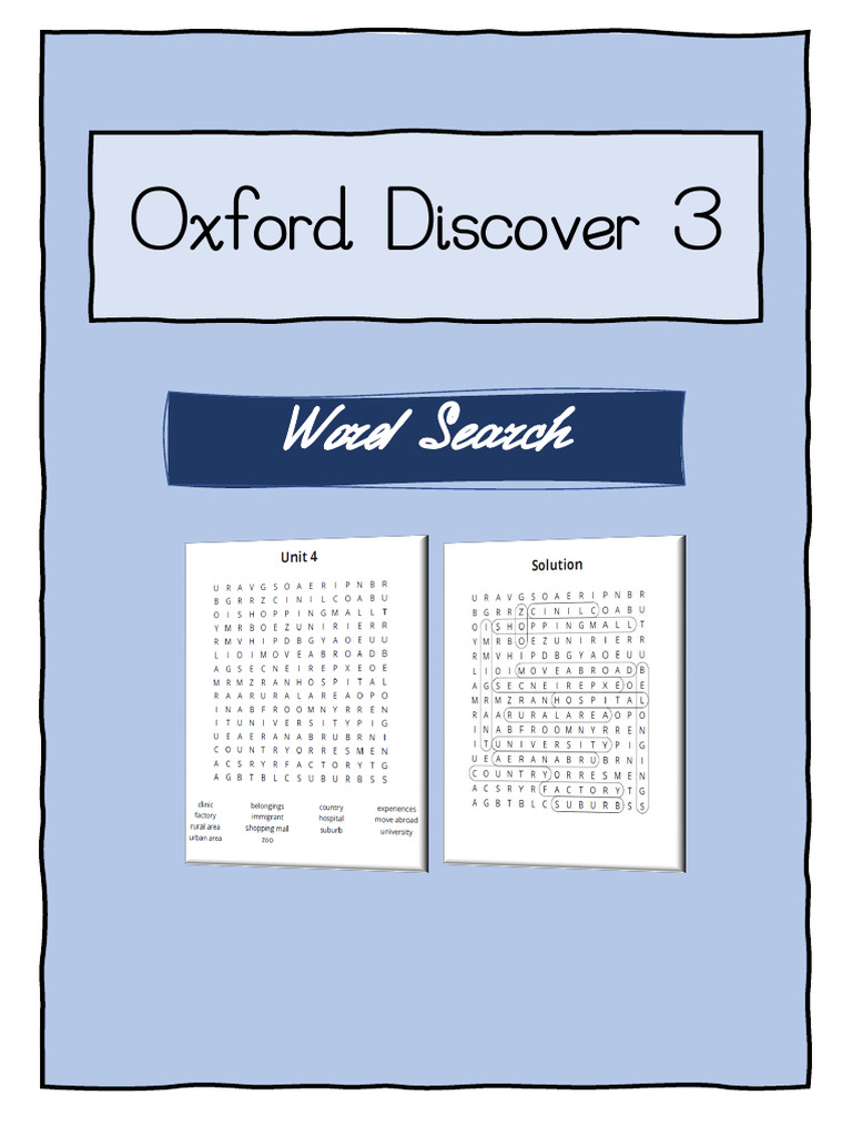 Oxford Discover 3 Word Search Puzzles | PDF | Wind Power