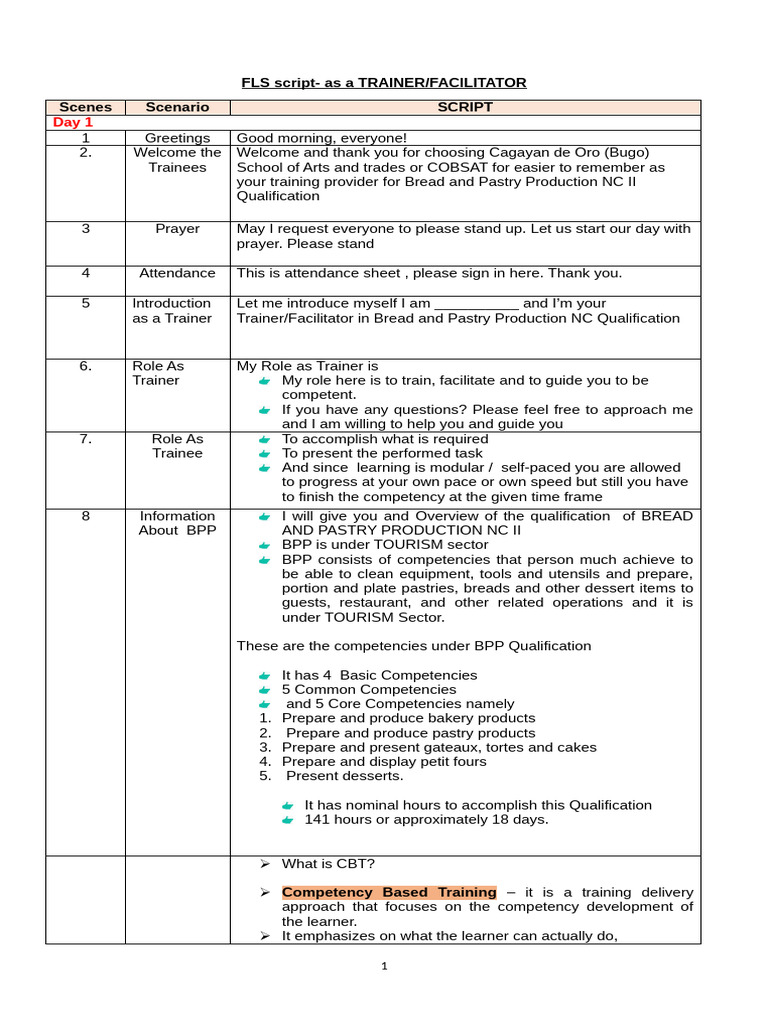 FLS-SCRIPT-SAMPLE-ONLY | PDF | Learning | Behavior Modification