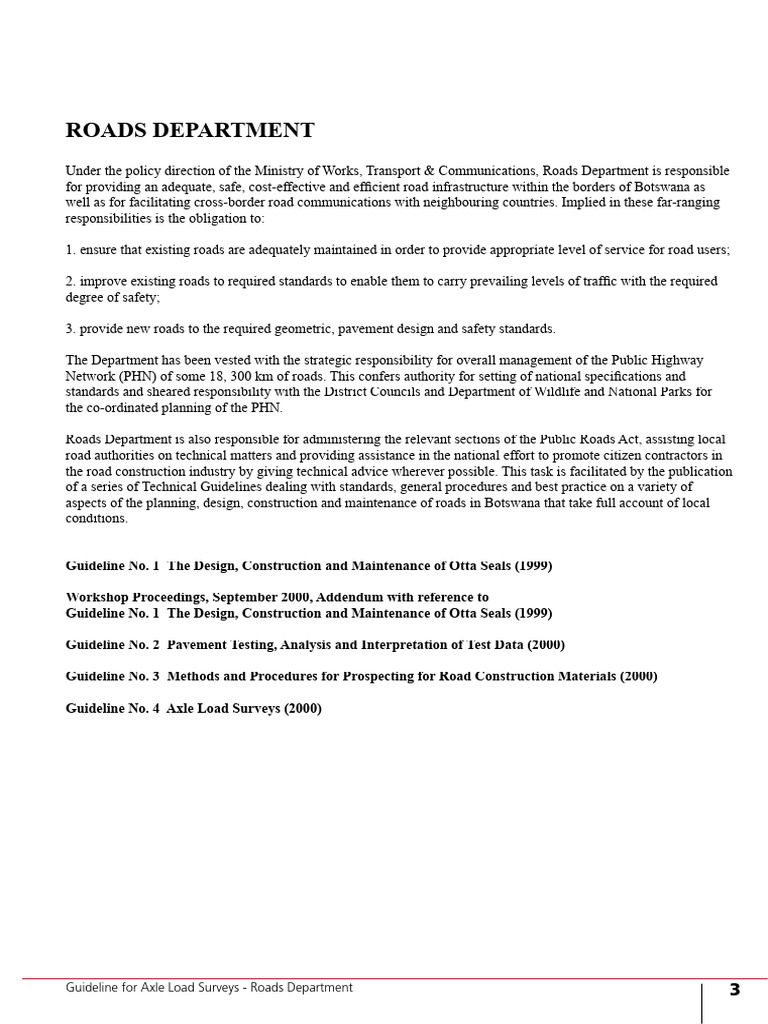 Botswana-Guideline-4-Axle-Load-Surveys-2000 3 | PDF