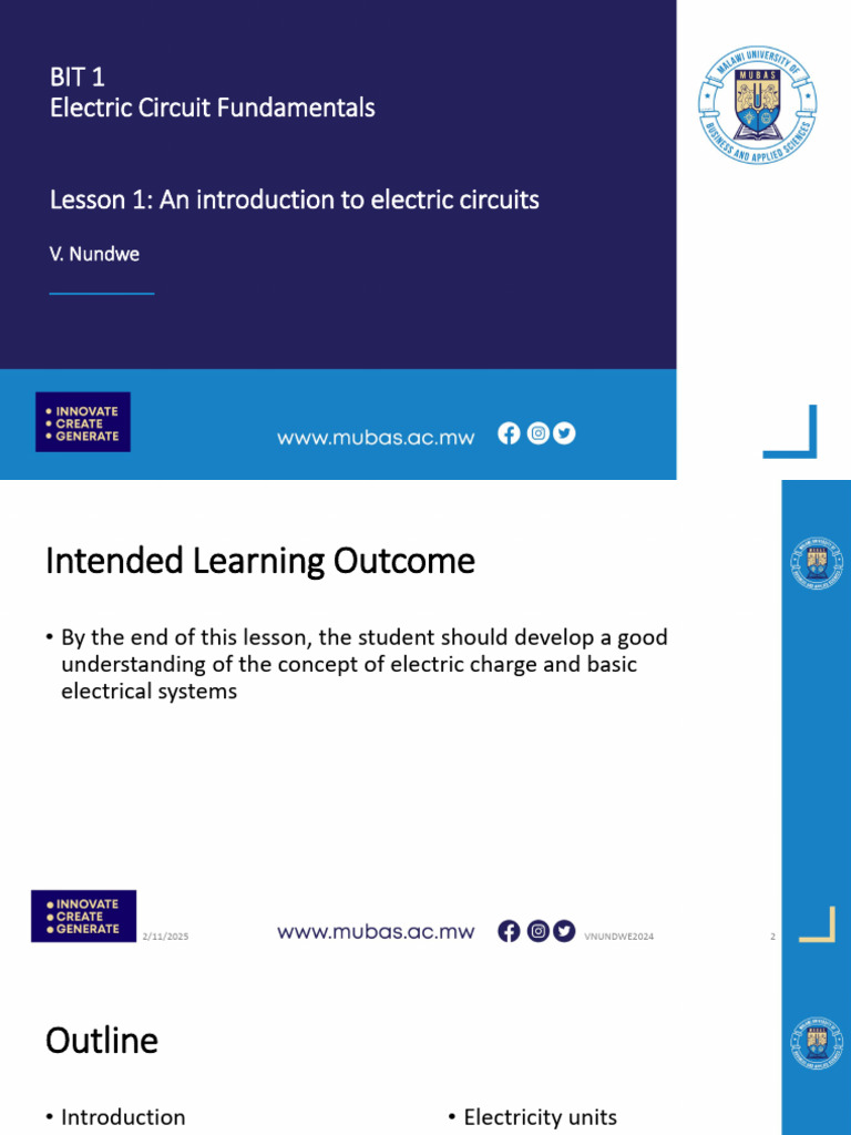 ECF-Lesson1 - An Introduction To Electric Circuits | PDF | Voltage ...