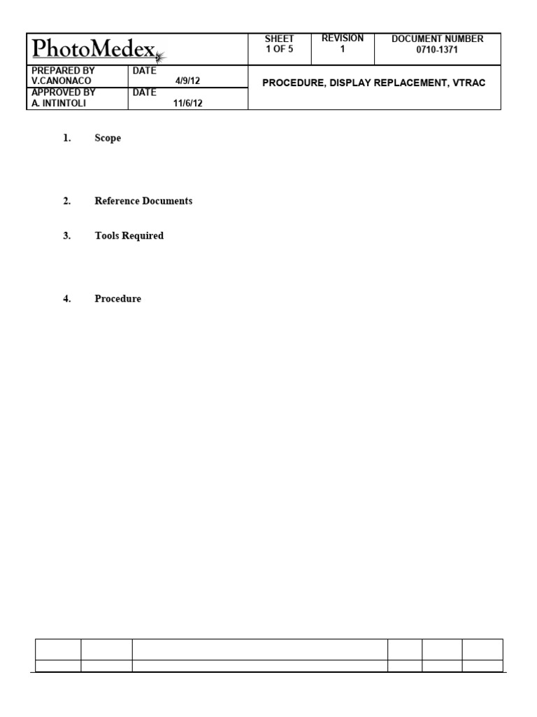 0710-1371 r1 Procedure, Display Replacement, Vtrac | PDF | Screw ...