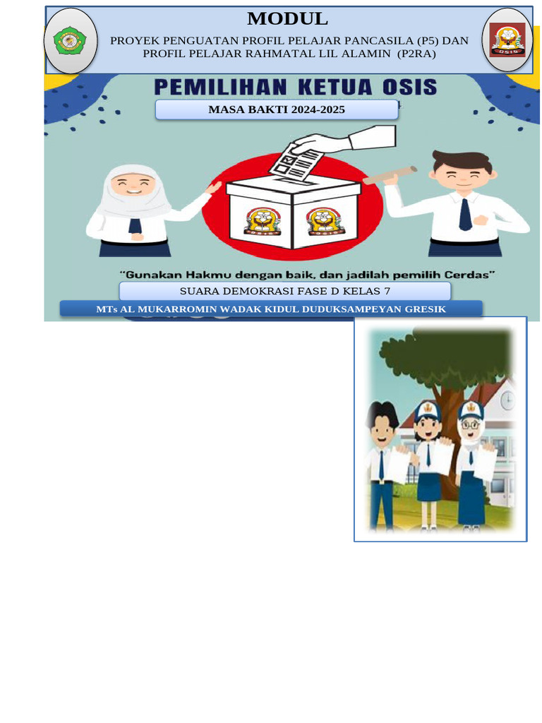 Modul Projek Suara Demokrasi - Panduan PILKETOS _Pemilihan Ketua Dan Wakil Ketua OSIS_ - Fase D ...