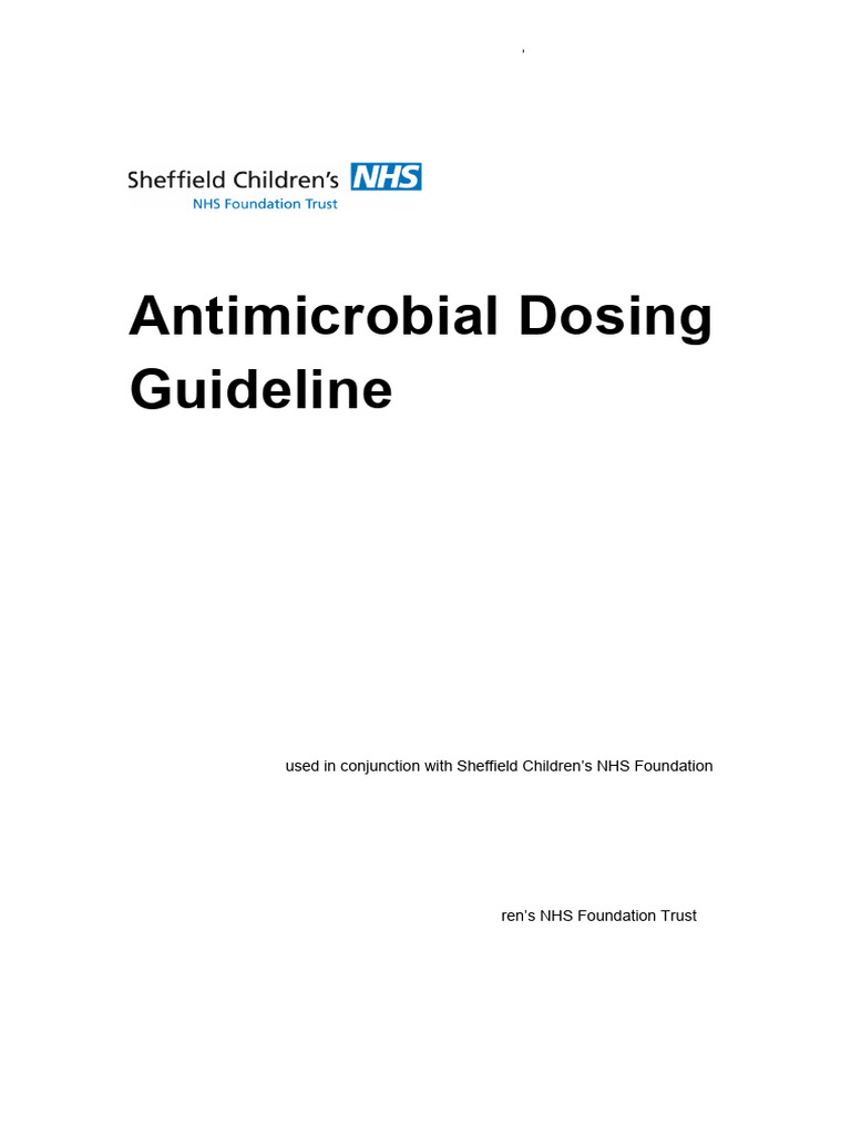 Sheffield Children's Antimicrobial Dosing Guide | PDF | Candidiasis ...