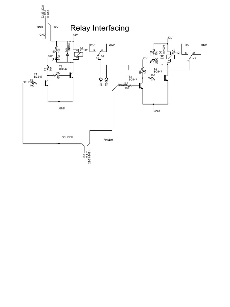 Two Relay Circuit Diagram of Relay | PDF