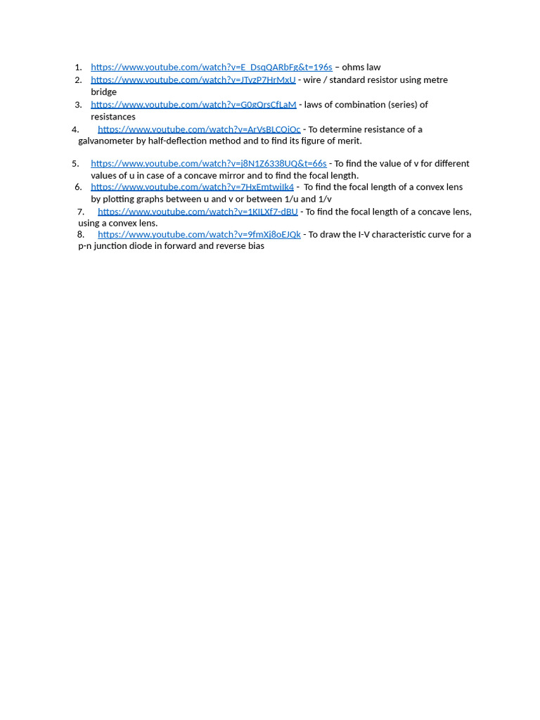 Practical Experment Links | PDF