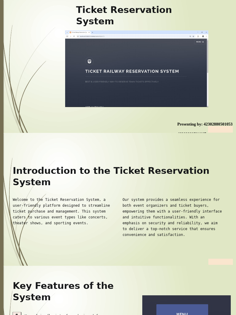 Ticket Reservation System | PDF | Usability | Access Control