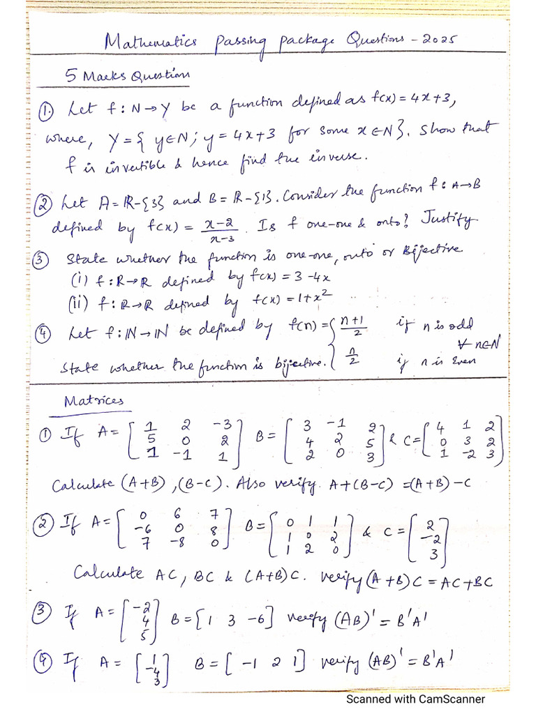 Mathematics Imp Questions | PDF