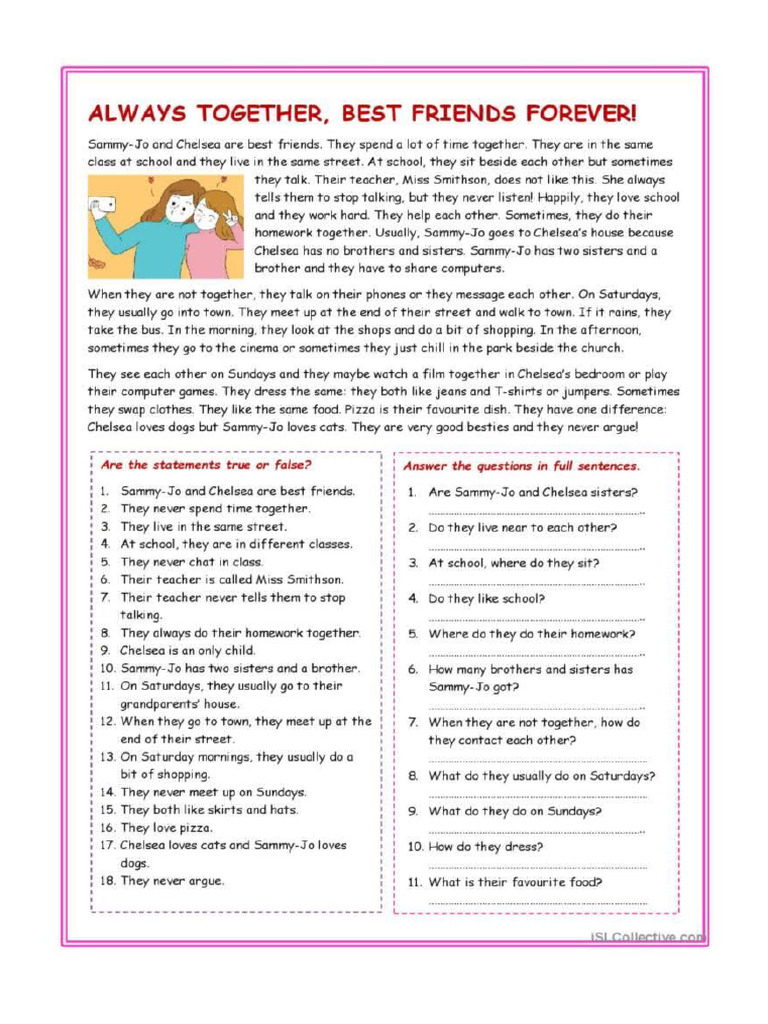 Answers - Always Together - Reading Passage. | PDF