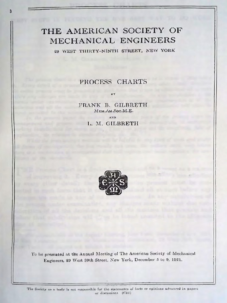 Gilbreth Process Charts 1921 | PDF