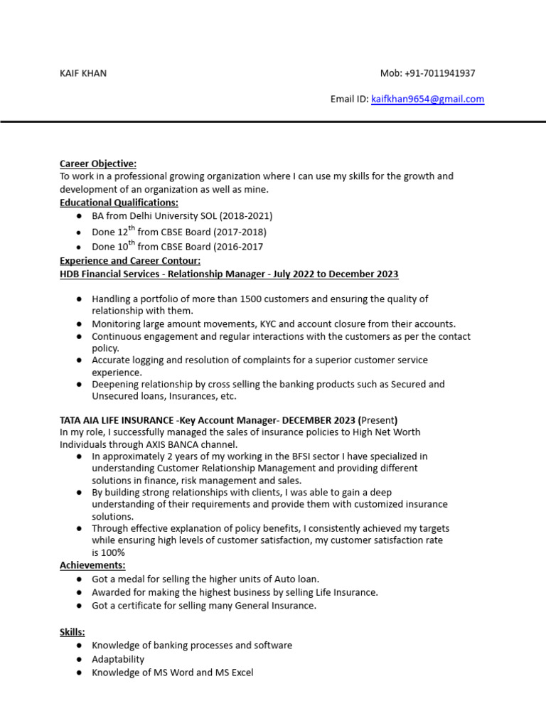 Kaif Resume | PDF