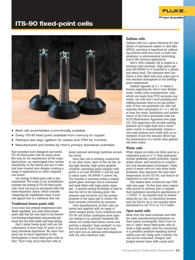 Fluke Its 90 Fixpunktzellen Katalogseite en | PDF | Physical Sciences ...