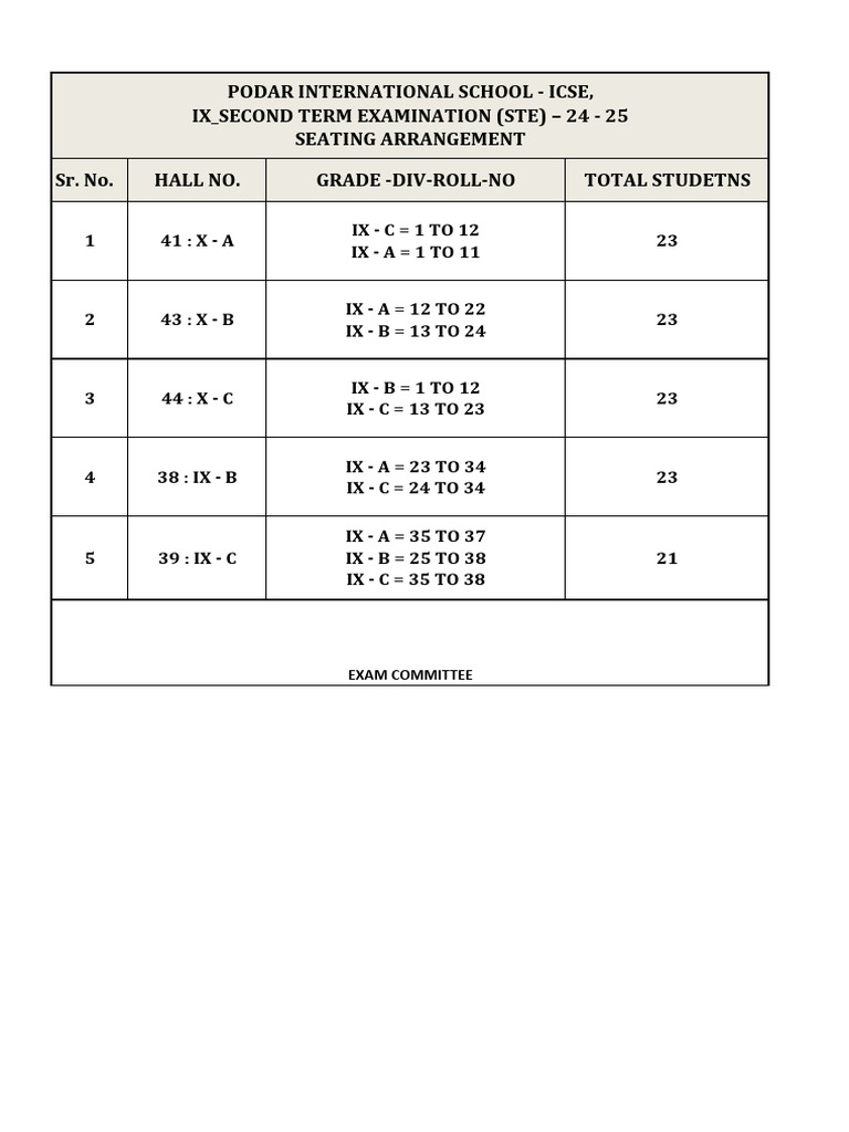 STE IX Seating Arrangement(2) | PDF