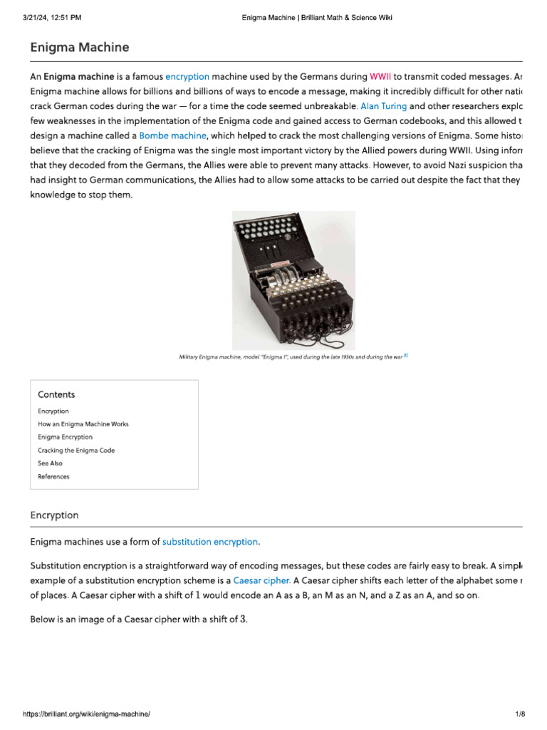 Enigma and Bombe Machine | PDF