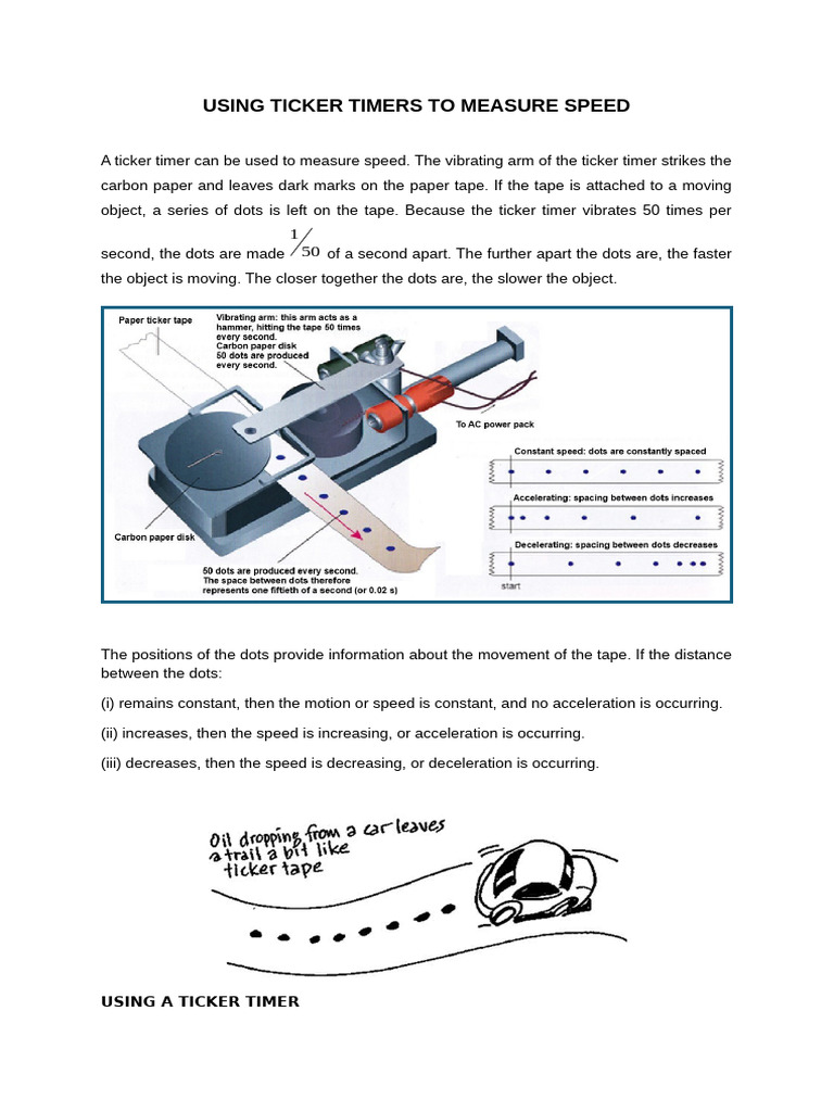 Physics Experiment: Ticker Timers | PDF
