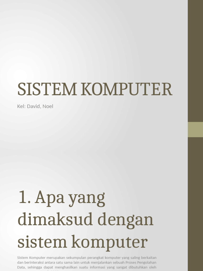 Komponen dan Fungsi Sistem Komputer | PDF