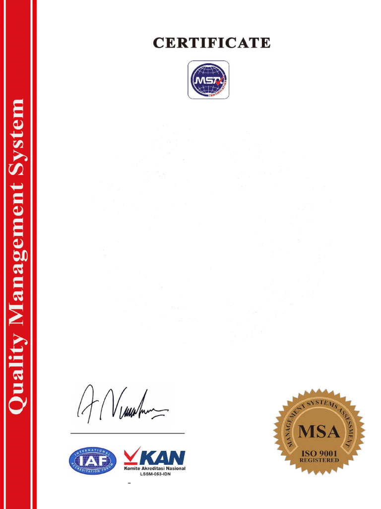 ISO 9001:2015 Certification for BPS | PDF