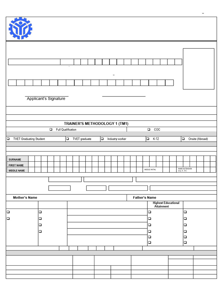 01-Application Form - April 2017 NEW - TM1 | PDF