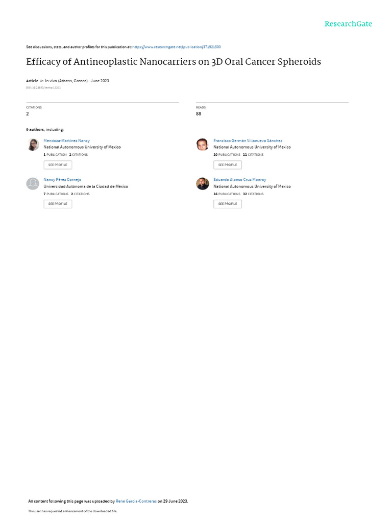 Mendozaetal Esferoides Invivo | PDF | Health Sciences | Causes Of Death