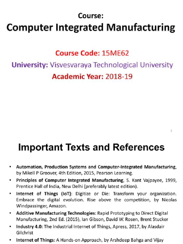 Computer Integrated Manufacturing | PDF