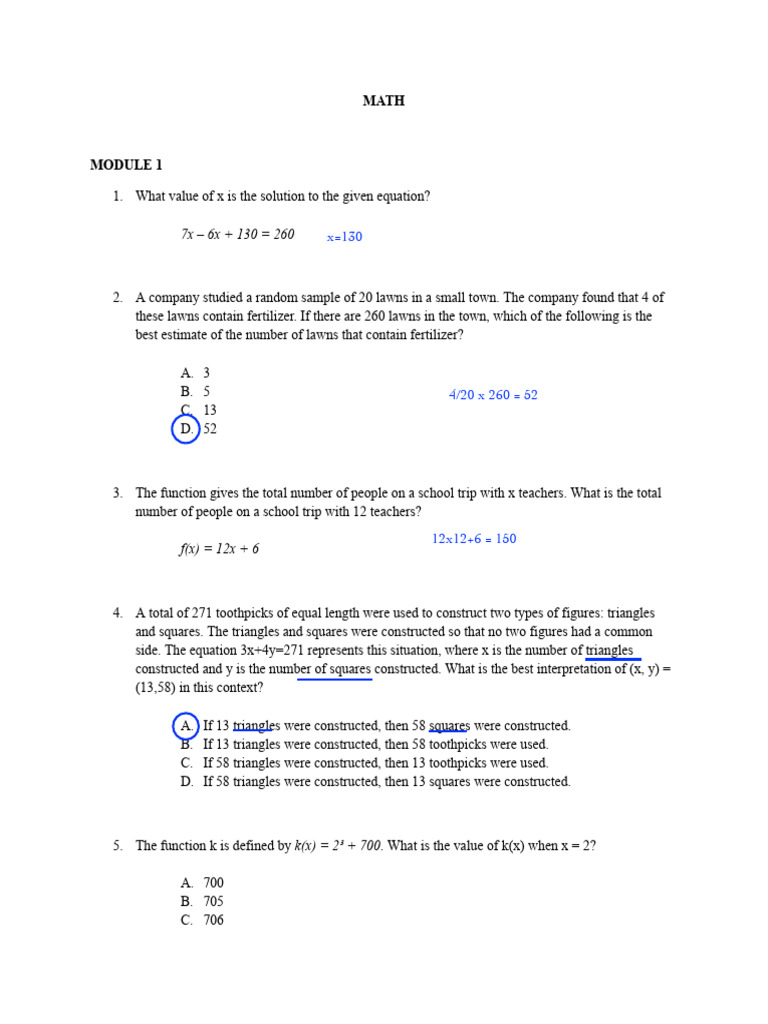 MATH August 2024 Version 5 Math - Docx (2) - CHECKED | PDF | Area ...